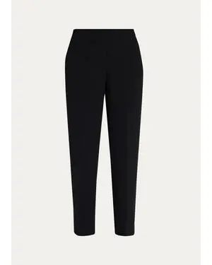 Kobi Halperin Aubree Tapered Crepe Ankle Pants - Black