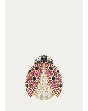 GRACE WINFREY 18k Ruby Ladybug Ring With Diamonds