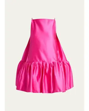Givenchy Ruffle Silk Sleeveless Mini Dress - Fuchsia