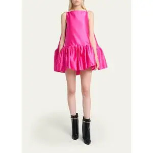 Givenchy Ruffle Silk Sleeveless Mini Dress