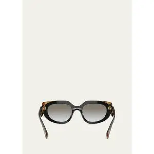 Prada Pr D02sf 54mm Oval Sunglasses - Grey Gradient