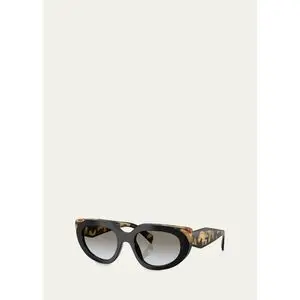 Prada Pr D02sf 54mm Oval Sunglasses - Grey Gradient