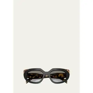 Prada Pr D02sf 54mm Oval Sunglasses - Grey Gradient