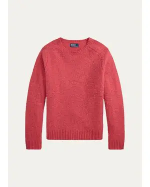 Polo Ralph Lauren Suede-patch Wool-cashmere Sweater - Red