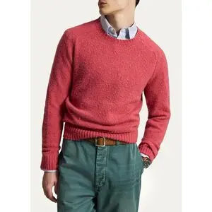 Polo Ralph Lauren Suede-patch Wool-cashmere Sweater - Red