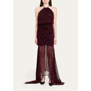 Ronny Kobo Lovisa Polka Dot Halter Dress