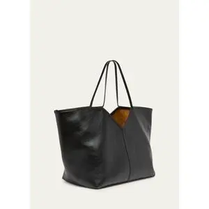 Saint Laurent Y Slim Tote Bag In Leather - Black