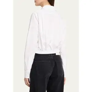 R13 Cropped Long-sleeve Boxy Shirt