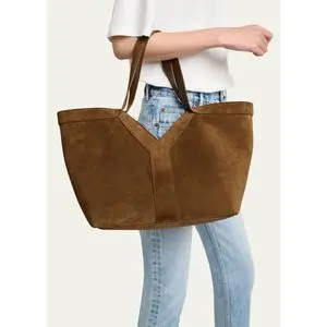 Saint Laurent Y Medium Tote Bag In Suede