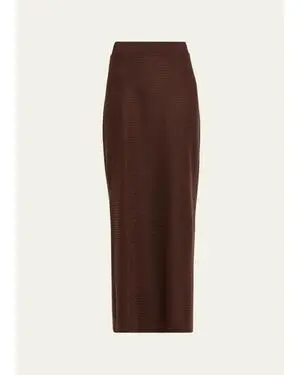 Simkhai Nicky Knit Midi Skirt - Chocolate