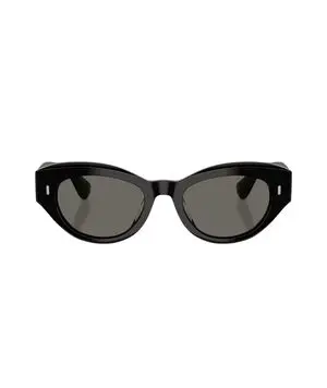 Oliver Spencer Lerrue Oval Sunglasses - Black