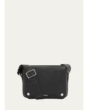 Loewe Medium Pebble Grained Calfskin Messenger Bag - Black