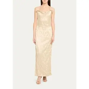 FFORME Maisie Sculpted Halter Column Dress - Sand