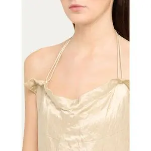 FFORME Maisie Sculpted Halter Column Dress - Sand