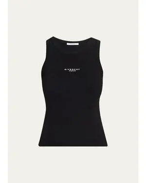 Givenchy Logo Ribbed Tank Top - Black