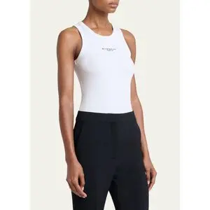 Givenchy Logo Ribbed Tank Top - Black