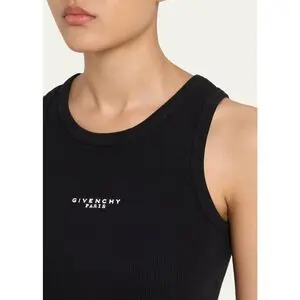 Givenchy Logo Ribbed Tank Top - Black