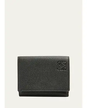 Loewe Soft Grained Calfskin Trifold Wallet - Black