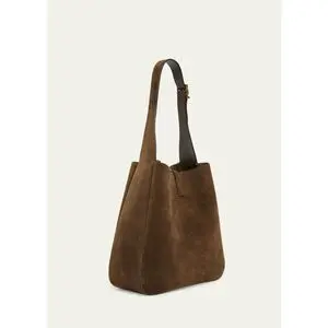 Saint Laurent Le 5 À 7 Large Shoulder Bag In Suede - Thyme