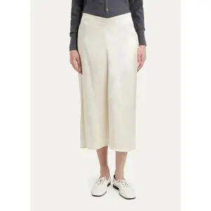Bottega Veneta V-waist Satin Midi Skirt