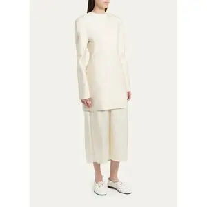 Bottega Veneta V-waist Satin Midi Skirt