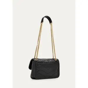Saint Laurent Niki Mini Vintage Leather Shoulder Bag - Black