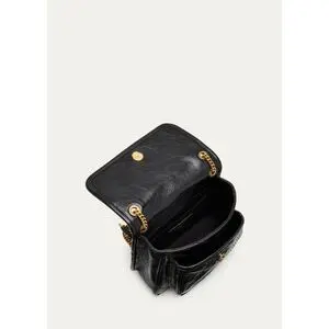 Saint Laurent Niki Mini Vintage Leather Shoulder Bag - Black