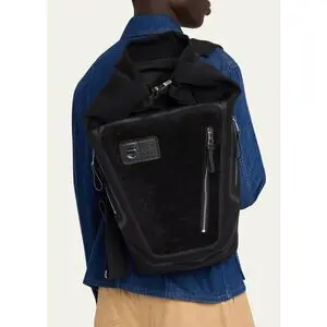 Loewe Flex Roll-top Canvas & Suede Backpack