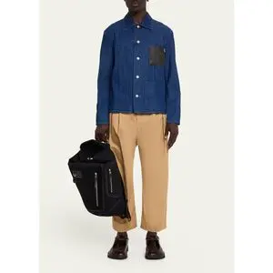 Loewe Flex Roll-top Canvas & Suede Backpack