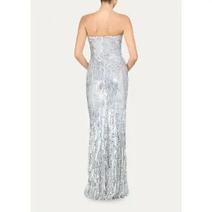 Jenny Packham Helix Sequined Strapless Gown