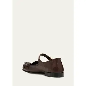 Miu Miu Leather Mary Jane Loafers