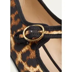 VIBI VENEZIA Print Silk Mary Jane Ballerina Flats