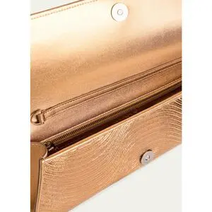 Akris Anouk Wavy Metallic Leather Clutch Bag - Bronze
