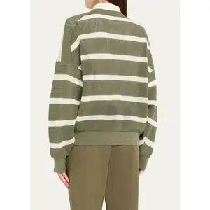 Brunello Cucinelli Striped Micronet Knit Crewneck Sweater