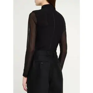 Alice + Olivia Clarinda Long-sleeve Mesh Turtleneck Bodysuit