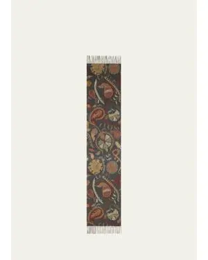 Alonpi Fringed Paisley Cashmere Scarf - Multi