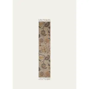 Alonpi Fringed Paisley Cashmere Scarf