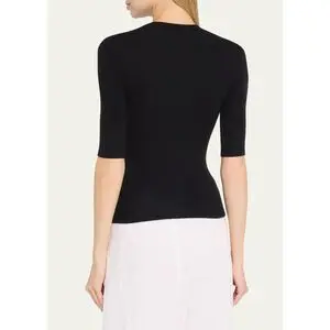 JAMIE HALLER The Rib Elbow-sleeve Crew T-shirt