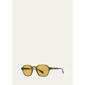 Garrett Leight Temescal Acetate Square Sunglasses - Evgrn/sfpm