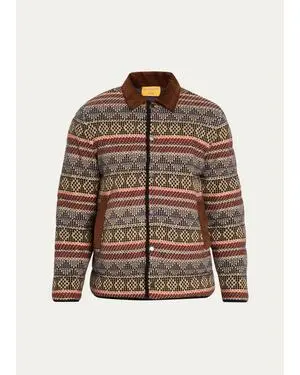 Guest In Residence Fair Isle-inspired Wool-cashmere Jacket - Brown Multi