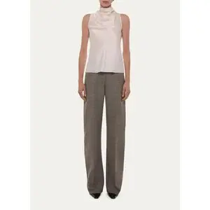 Helmut Lang Draped Sleeveless Silk Top