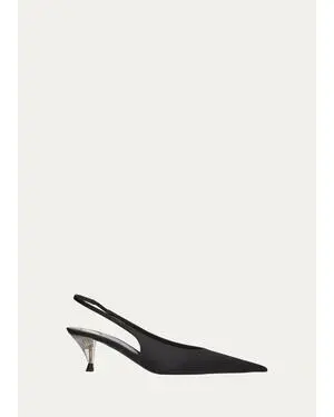 Saint Laurent 55mm Fanny Slingback Pumps - Nero
