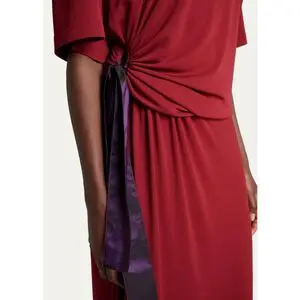 Balenciaga Gathered Blouson Maxi T-shirt Dress