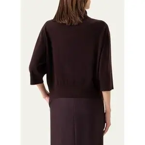 Akris Turtleneck Cashmere 3/4-sleeve Sweater