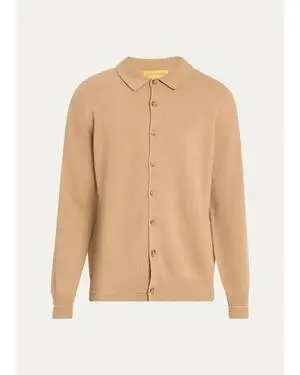 Guest In Residence Solid Cashmere & Wool Shirt - Camel
