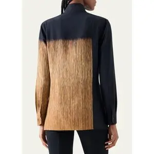 Akris Oro Lienzo Silk Crepe Tunic Blouse