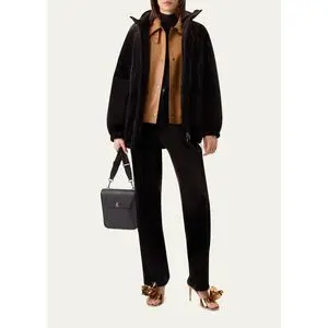Akris Wednesday Corduroy Oversized Parka Jacket With Detachable Hood