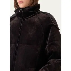 Akris Wednesday Corduroy Oversized Parka Jacket With Detachable Hood