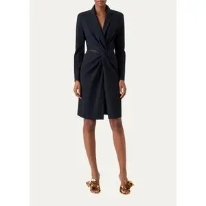 Akris Twisted Waist Cutout Blazer Dress