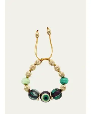 Tohum Design Evil Eye Charm Bracelet, Green - Multicolor